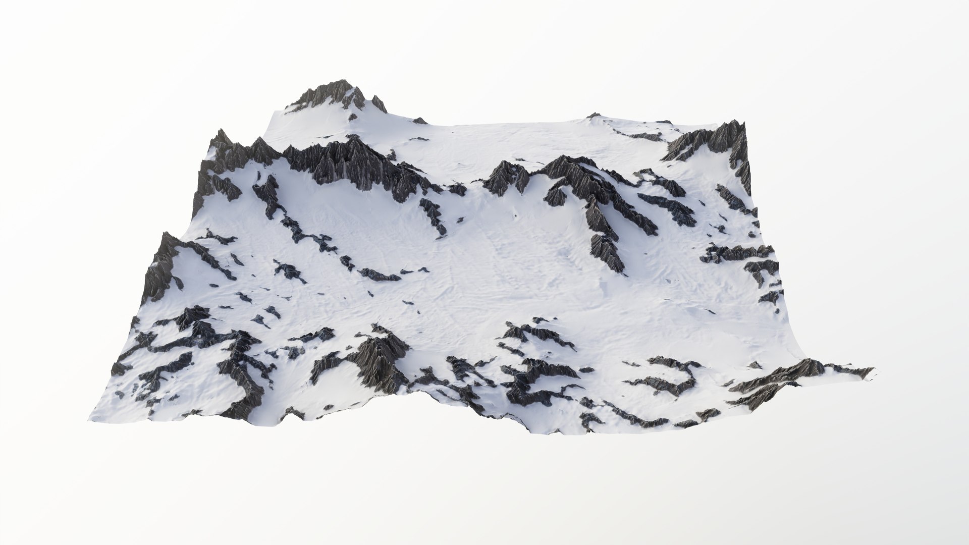 Snowy Landscape Model - TurboSquid 2152458
