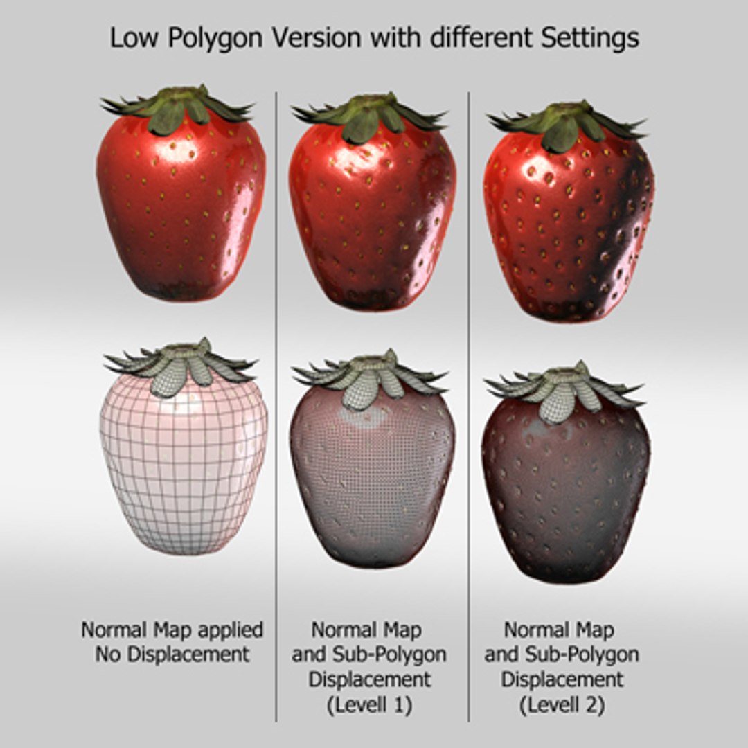 3d Strawberry Model