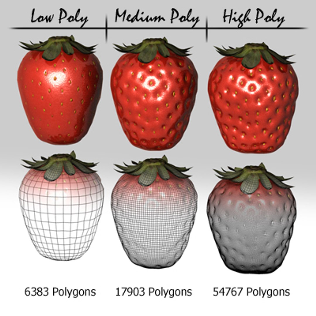 3d Strawberry Model