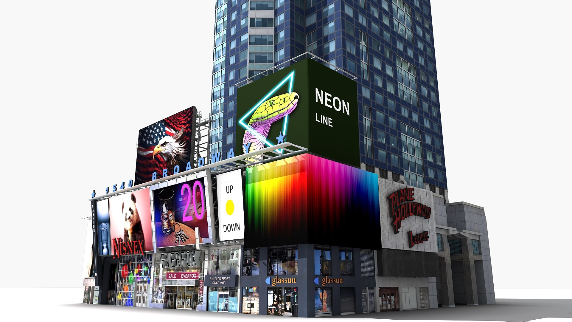 1540 Broadway Bertelsmann Building 3D Model - TurboSquid 2144611