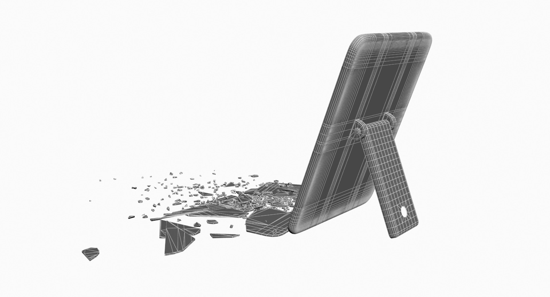 Rectangular Mirror Broken 3D Model - TurboSquid 1400229