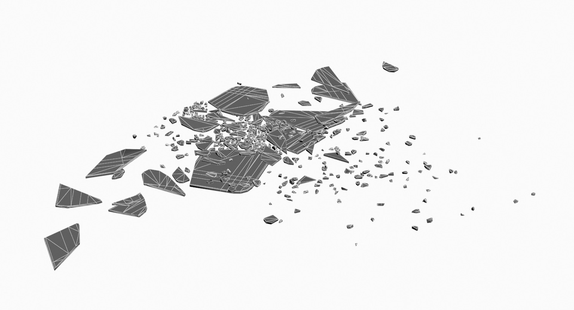 Rectangular Mirror Broken 3D Model - TurboSquid 1400229