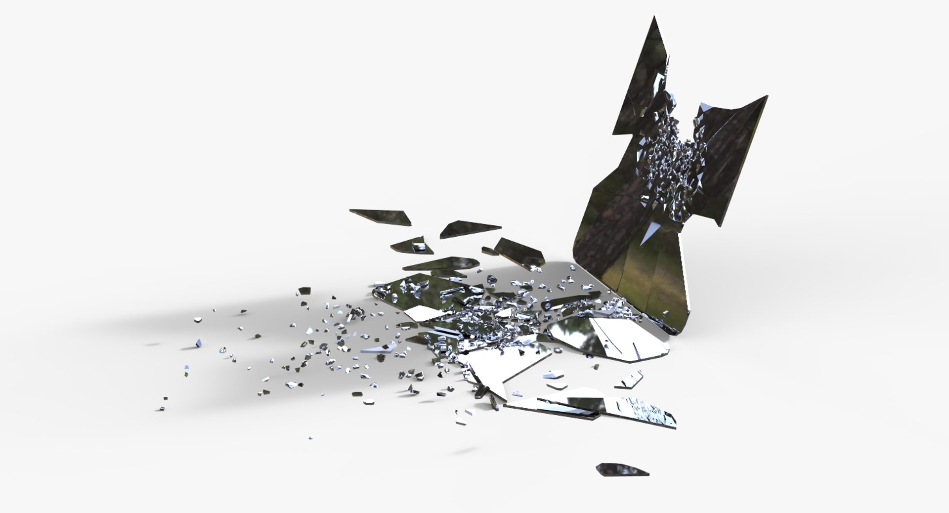 Rectangular Mirror Broken 3D Model - TurboSquid 1400229
