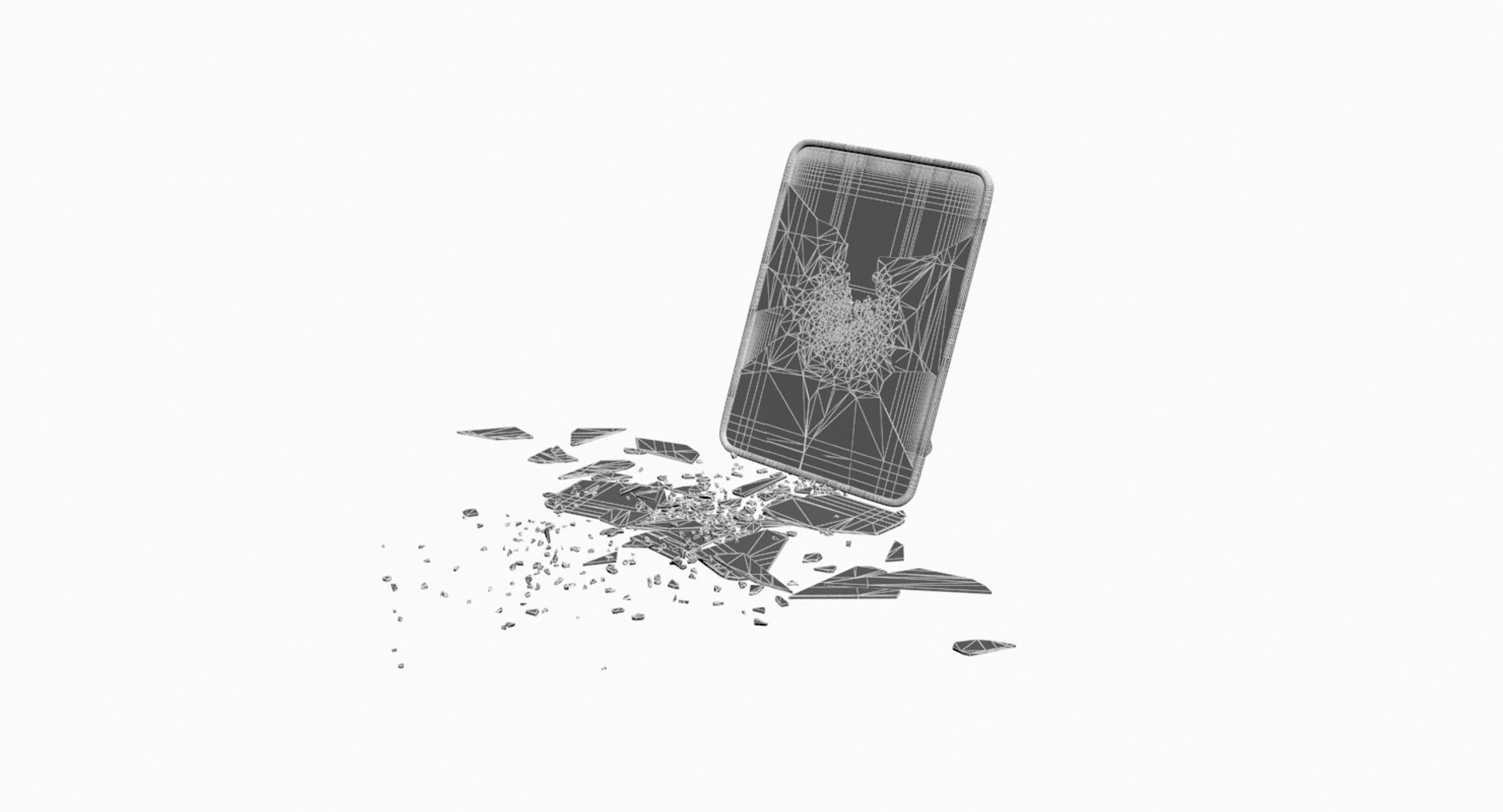 Rectangular Mirror Broken 3D Model - TurboSquid 1400229