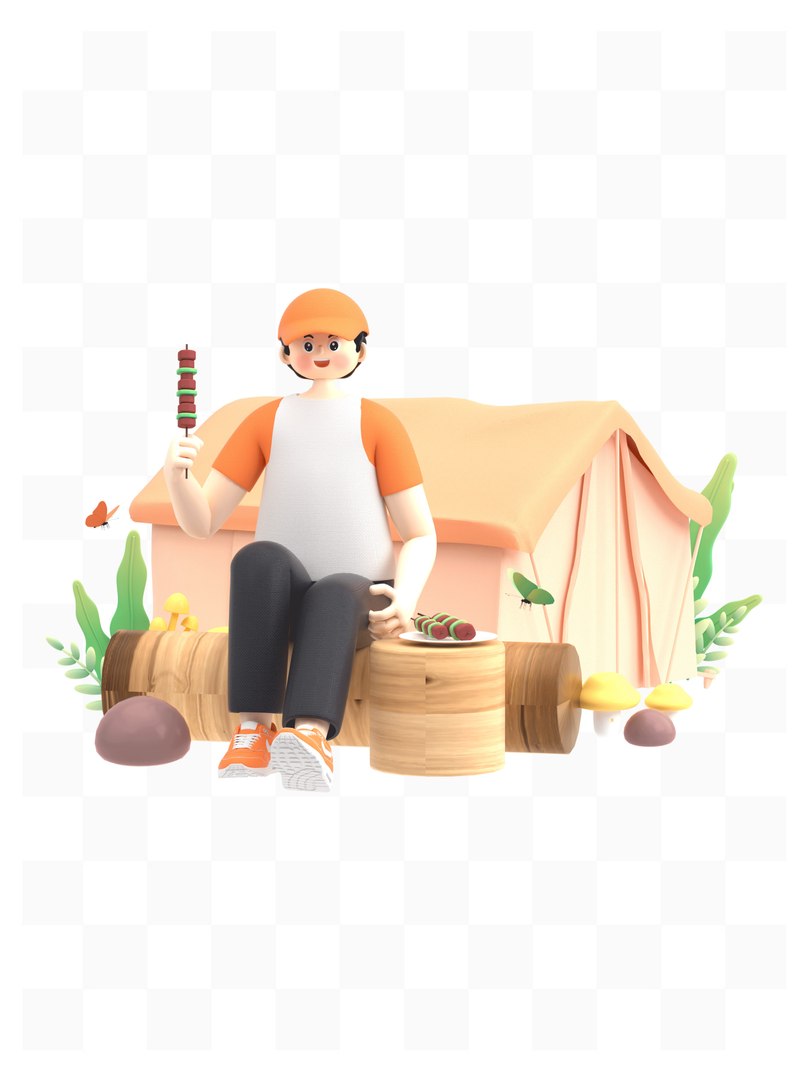 3D model c4d Spring Outing 3D Character - TurboSquid 2057997