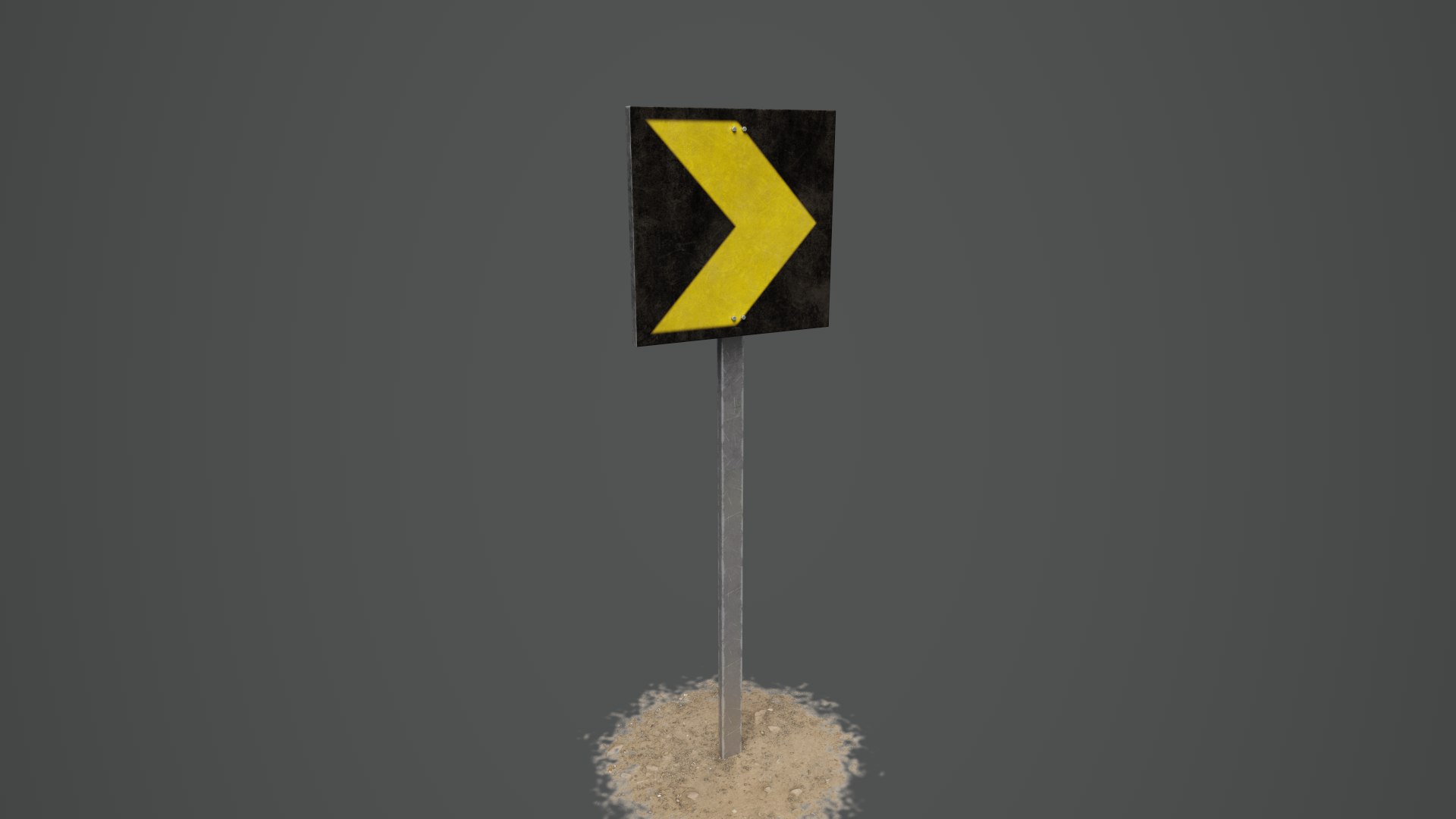 3D Sharp Turn Sign 01 Model - TurboSquid 2223835