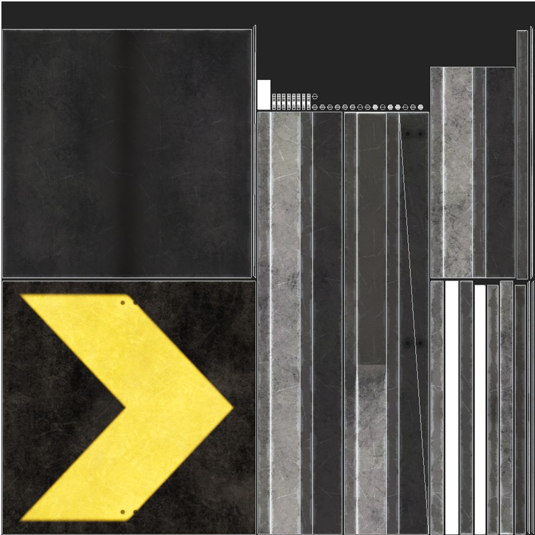 3D Sharp Turn Sign 01 Model - TurboSquid 2223835