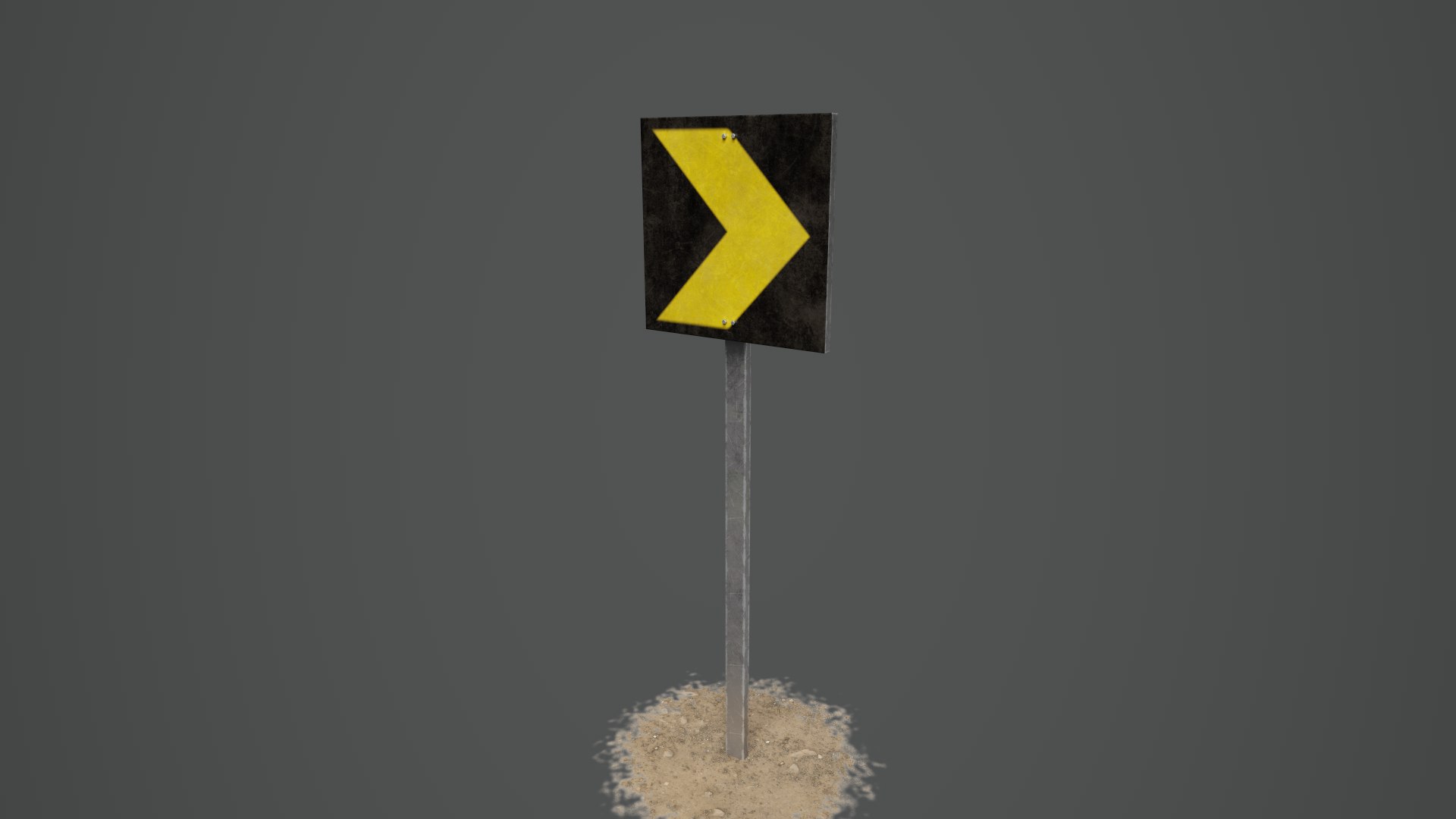 3D Sharp Turn Sign 01 Model - TurboSquid 2223835