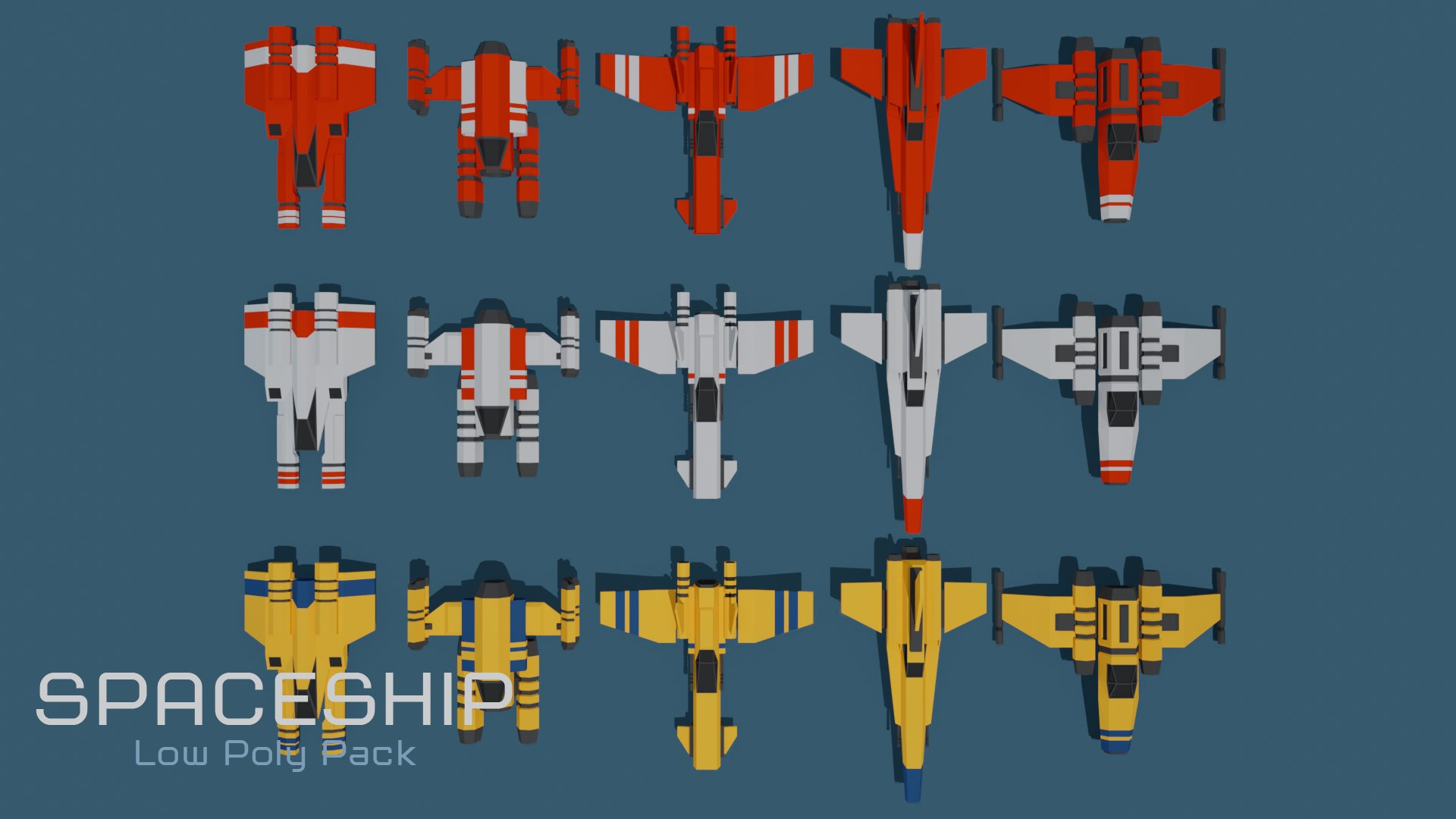 3D SciFi SpaceShip Low Poly Pack - TurboSquid 1816474