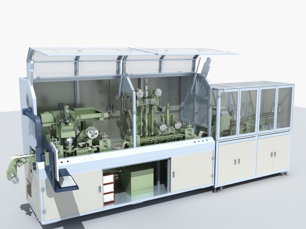 modelo 3d Equipo industrial 16 - Línea de producción automatizada de ...