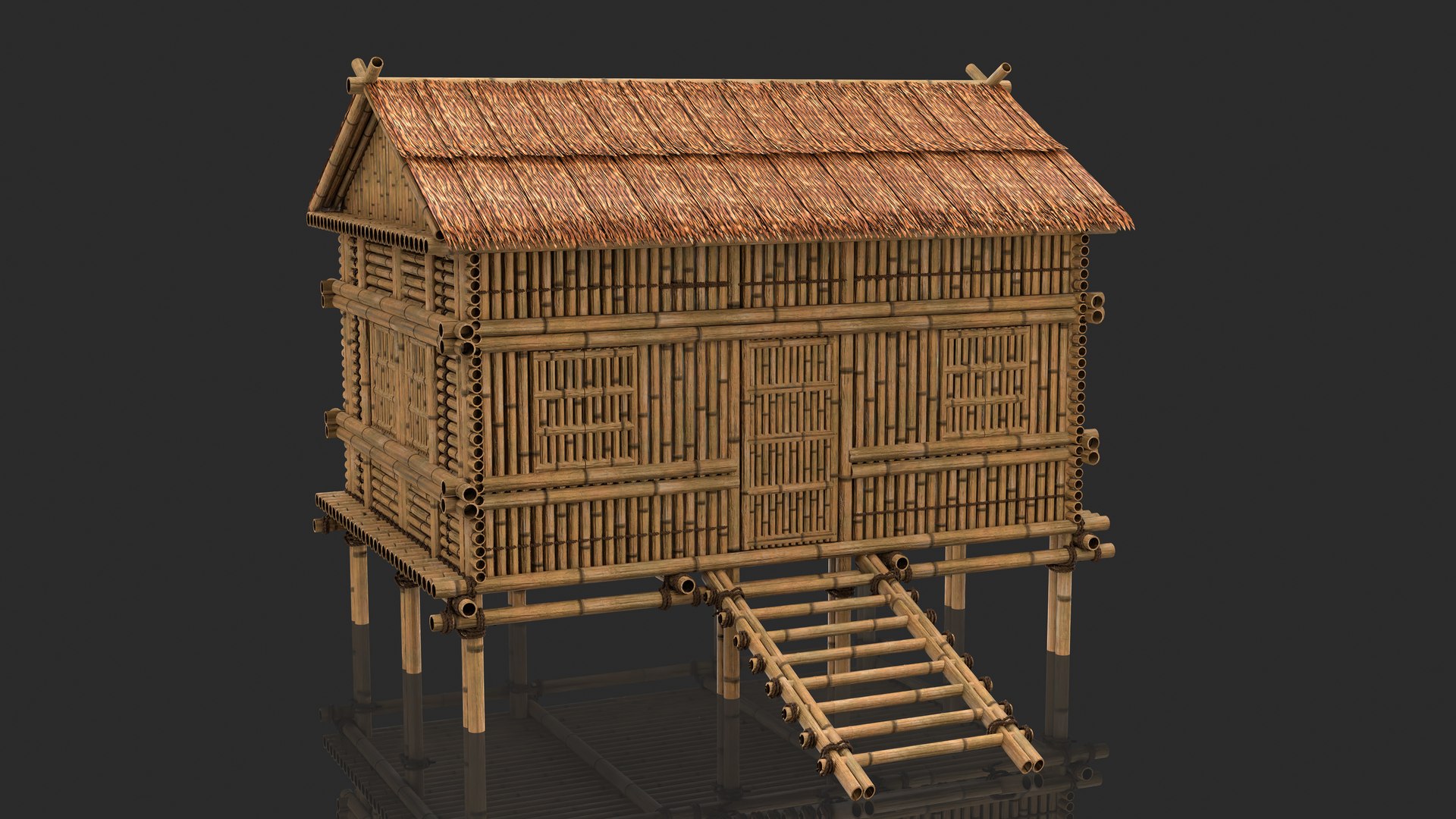 3D Bamboo House 1 - Jungle Hut - TurboSquid 2336879
