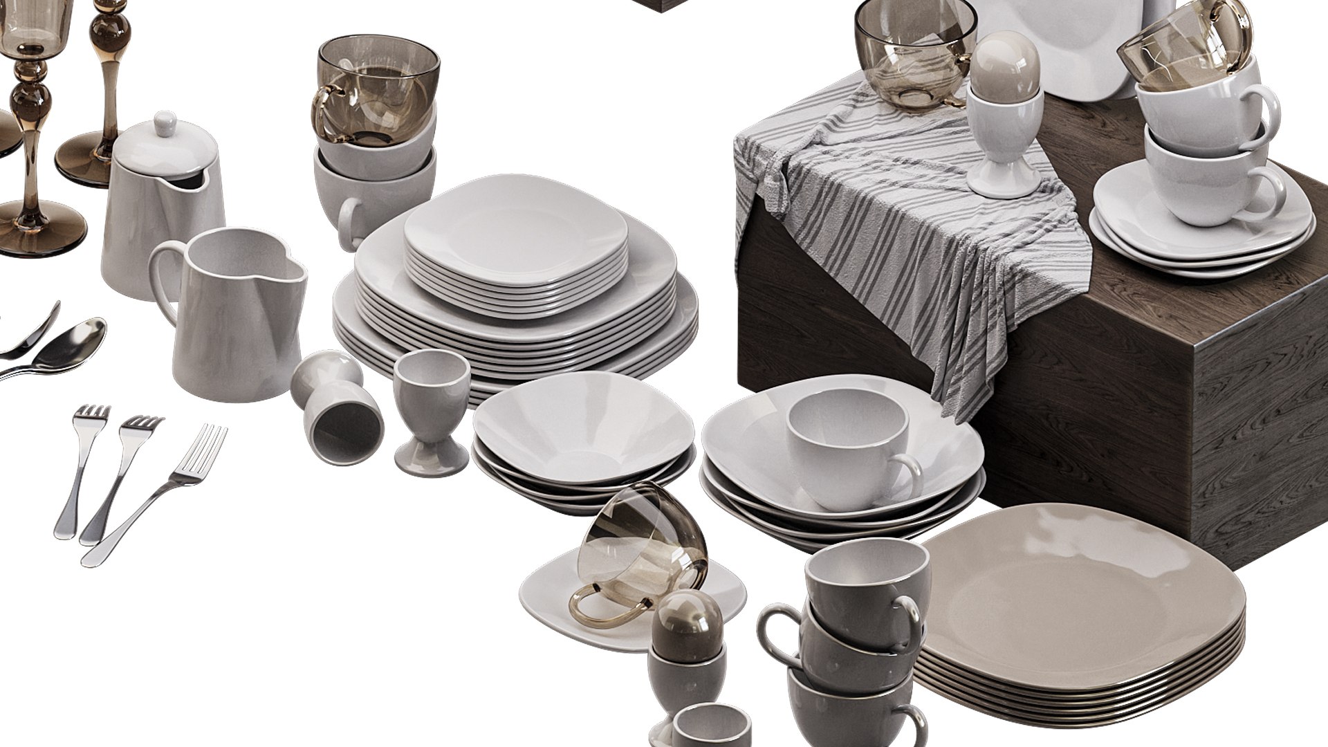 3D Dish Set 2 - TurboSquid 2366042