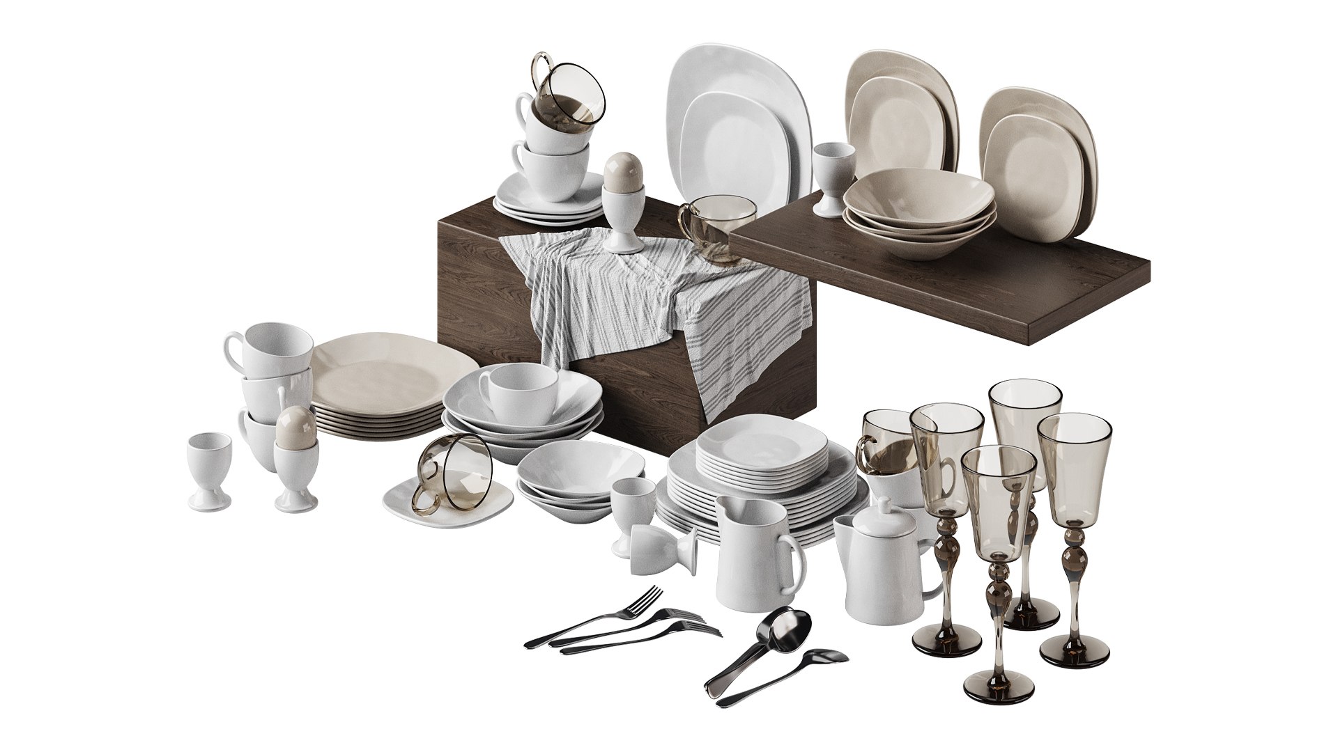 3D Dish Set 2 - TurboSquid 2366042