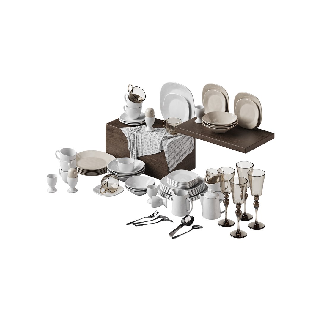 3D Dish Set 2 - TurboSquid 2366042