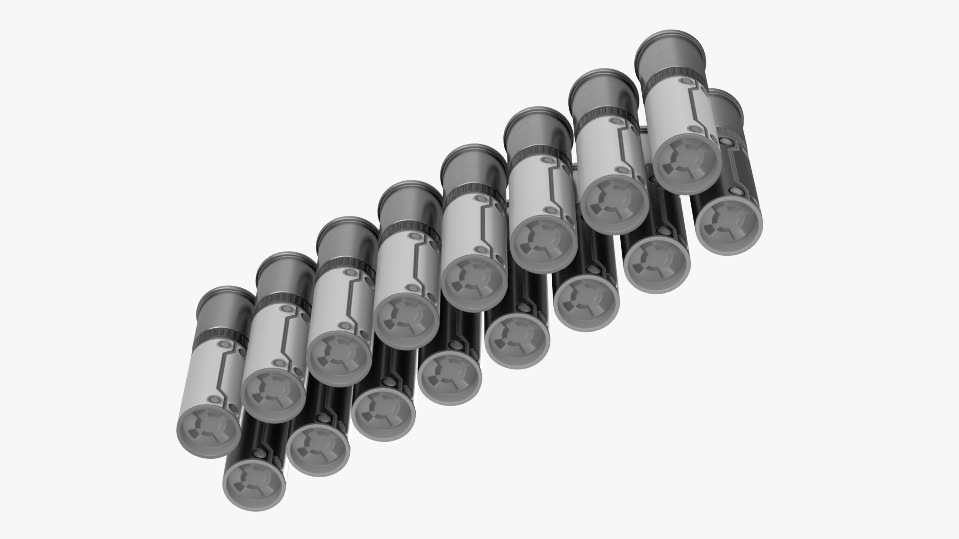 Set Of Futuristic Rifle Cartridges 3D Model - TurboSquid 2194832