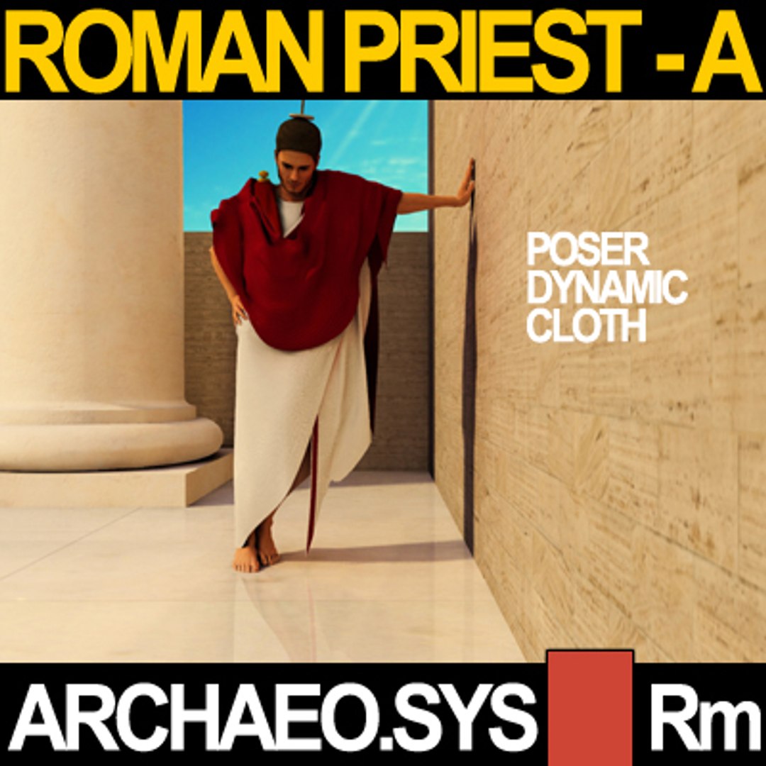 3d Roman Priest Flamen Set Model