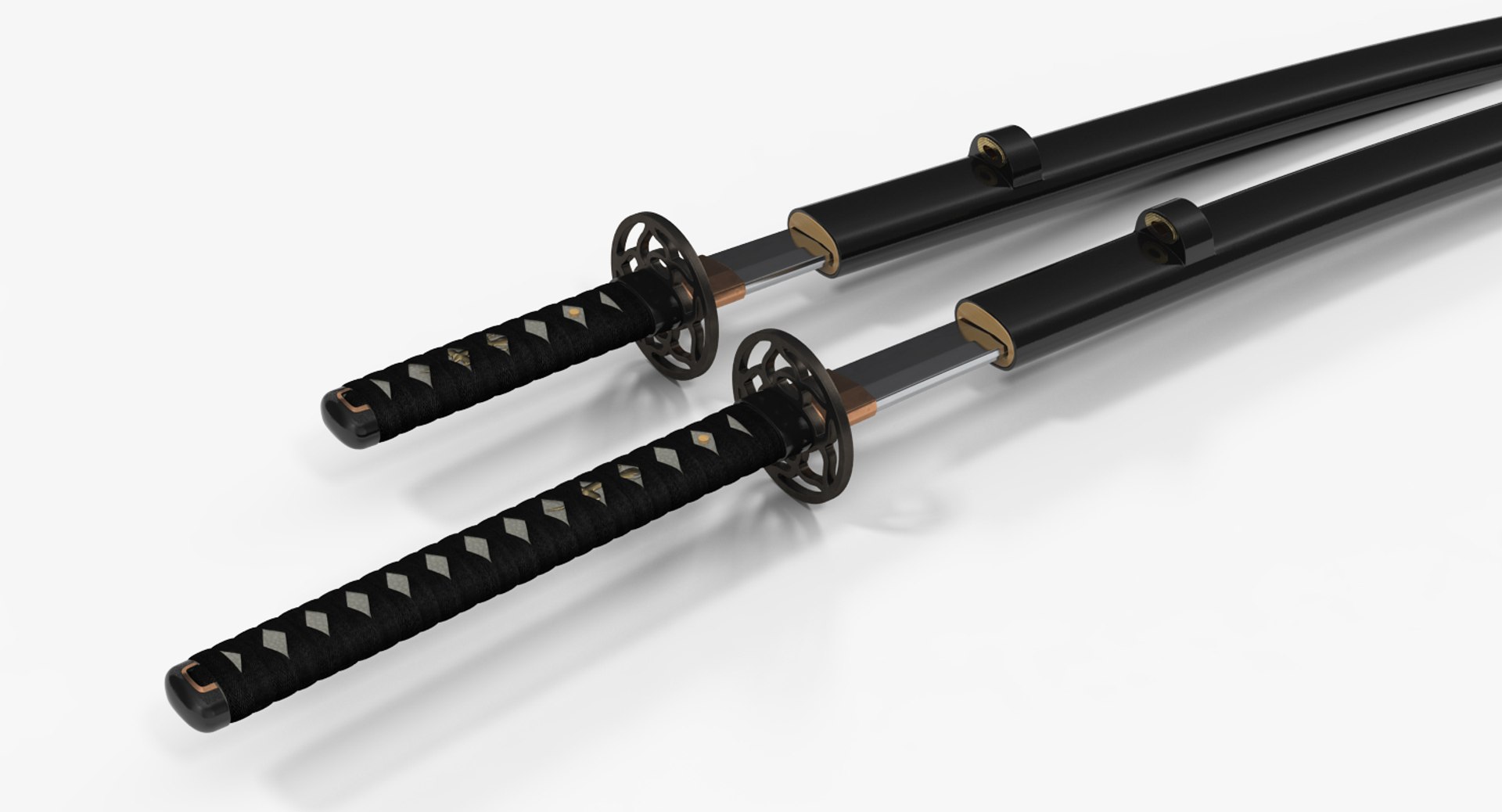 double katana stand drawer 3d model