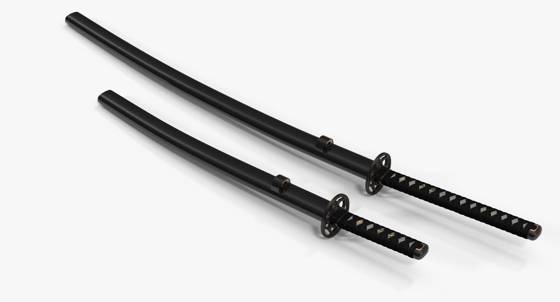 double katana stand drawer 3d model