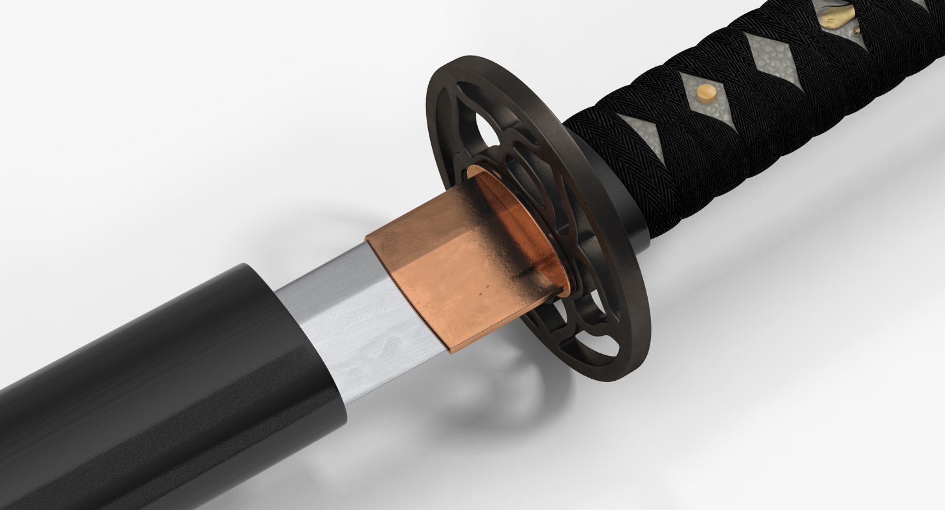 double katana stand drawer 3d model