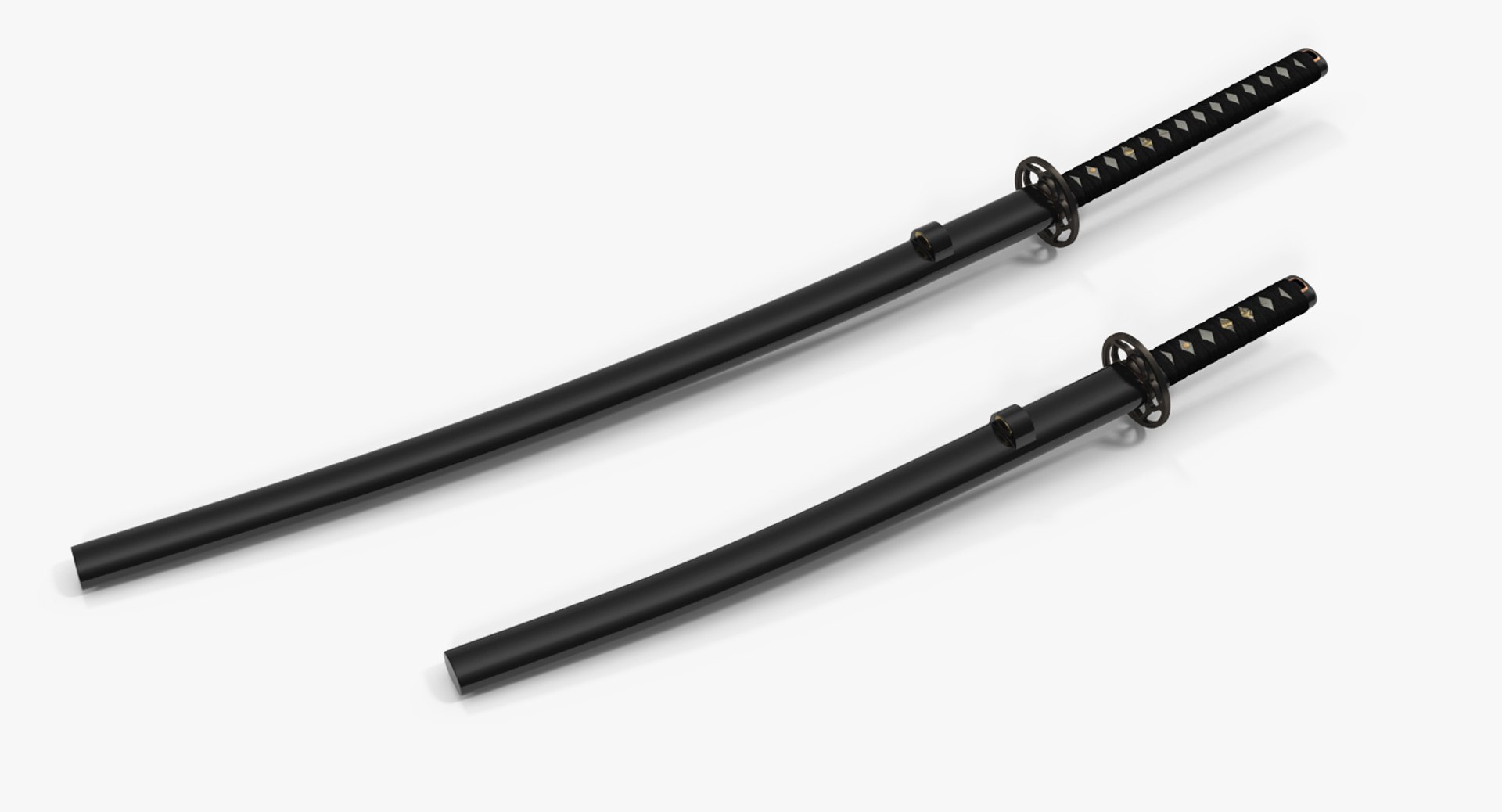 double katana stand drawer 3d model