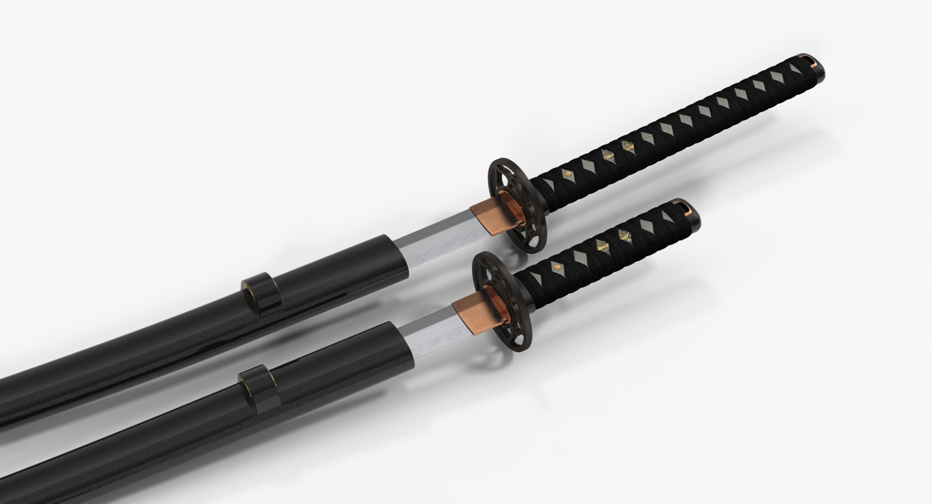 double katana stand drawer 3d model