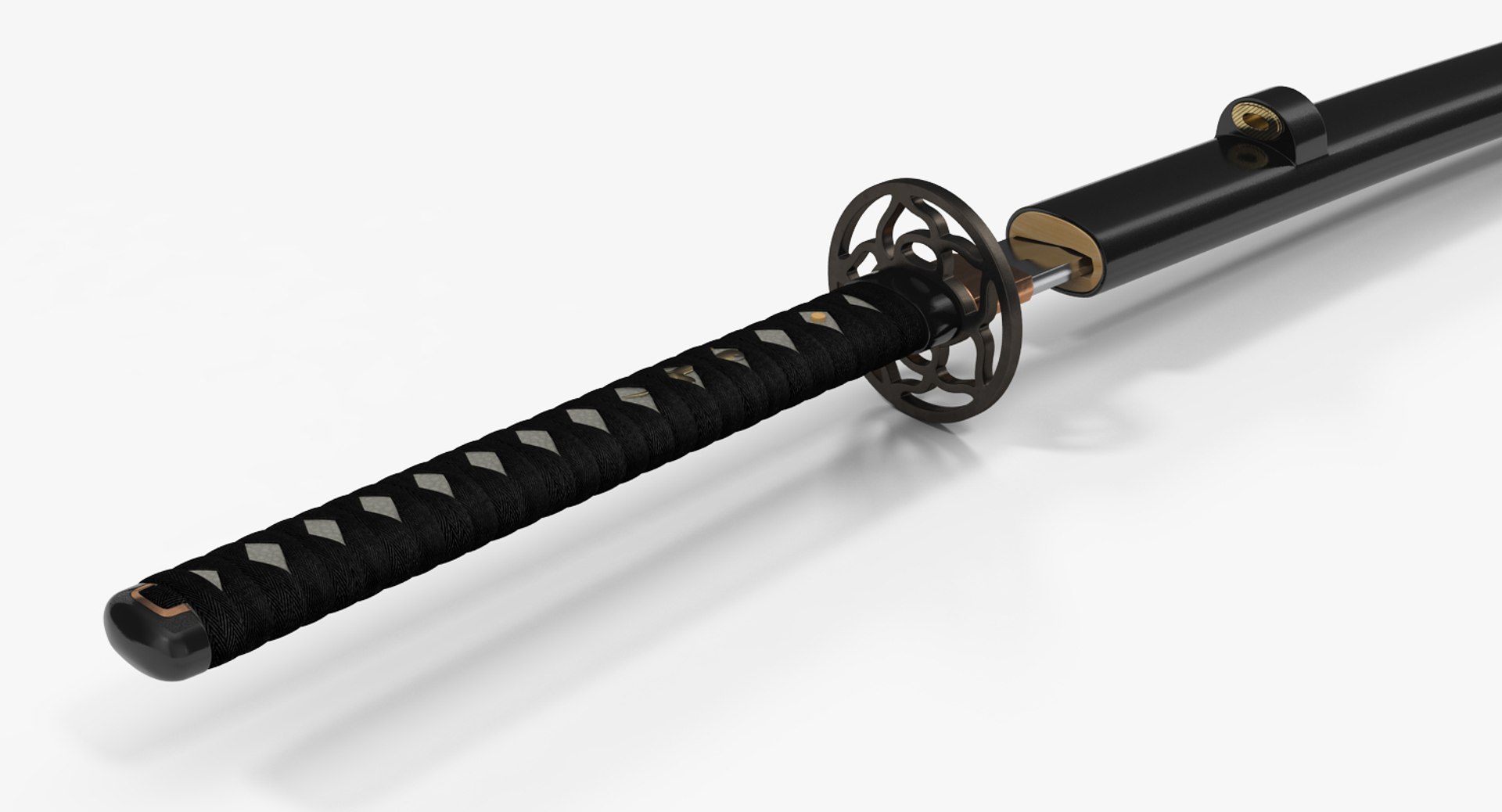 double katana stand drawer 3d model