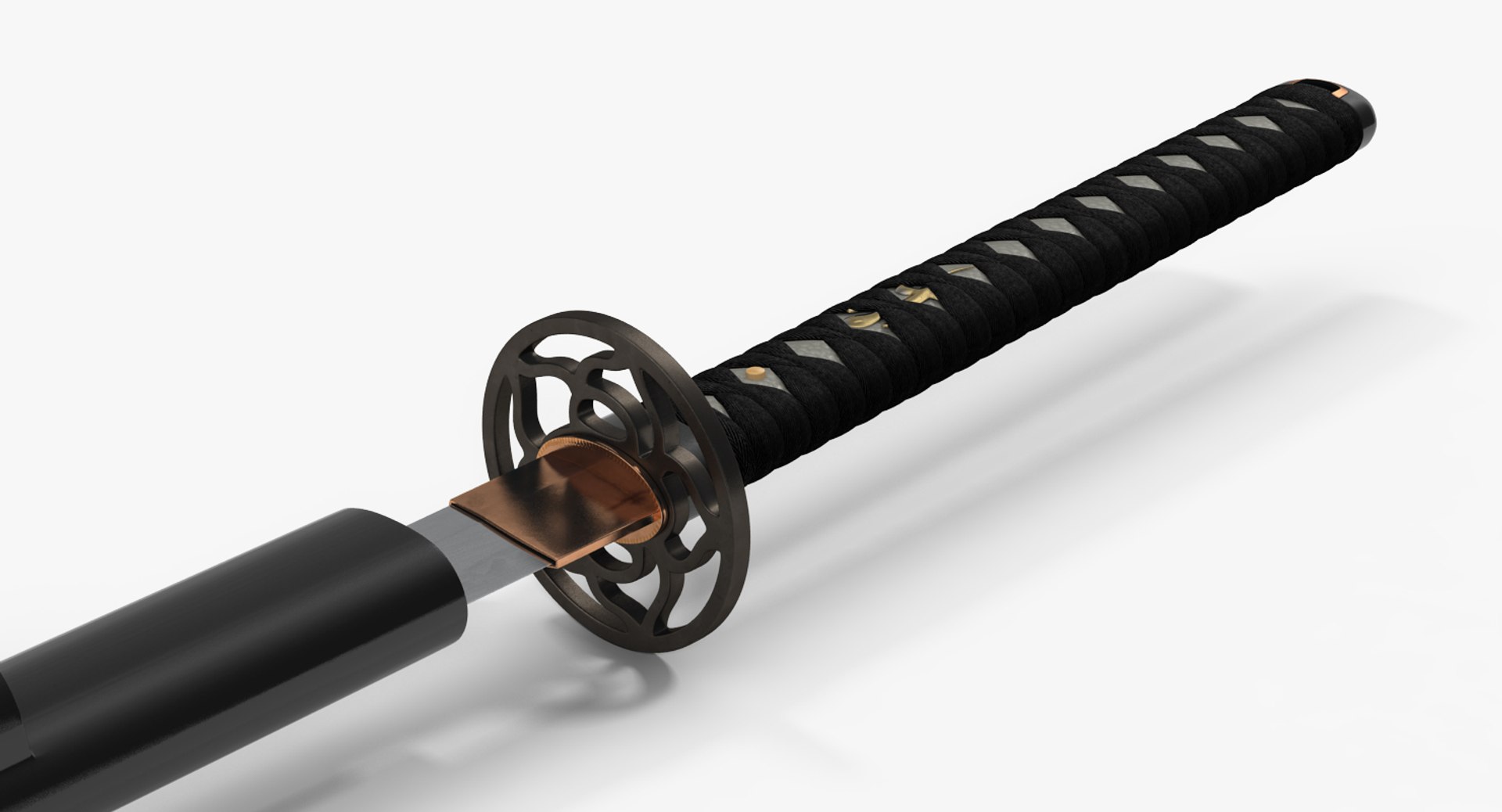 double katana stand drawer 3d model