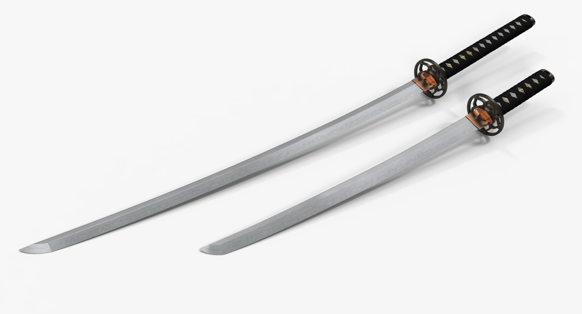 double katana stand drawer 3d model