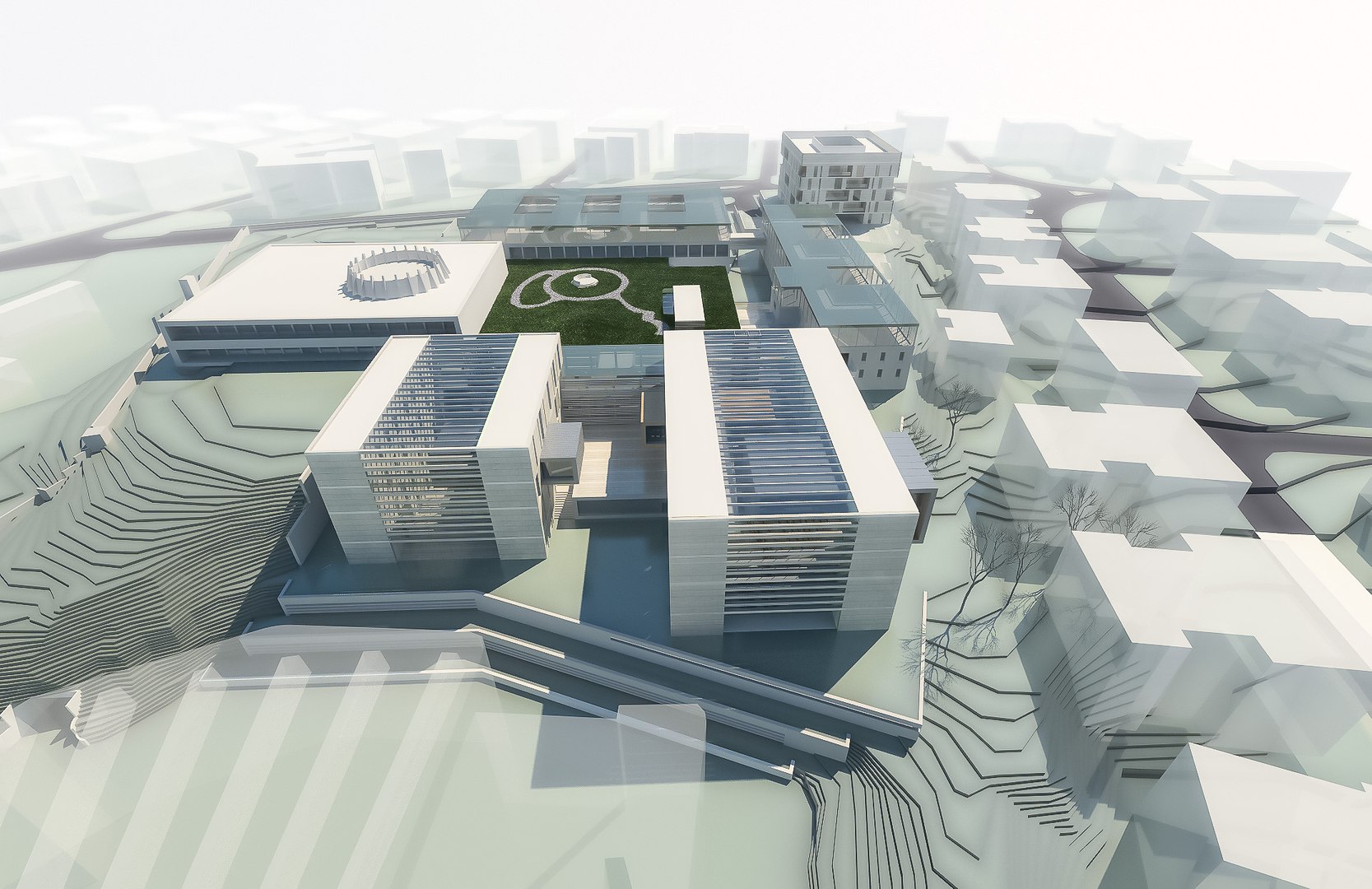 3D Campus Buildings Set 01 - TurboSquid 1751131