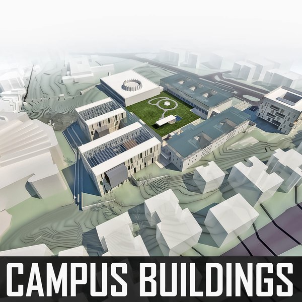 3D Campus Buildings Set 01 - TurboSquid 1751131