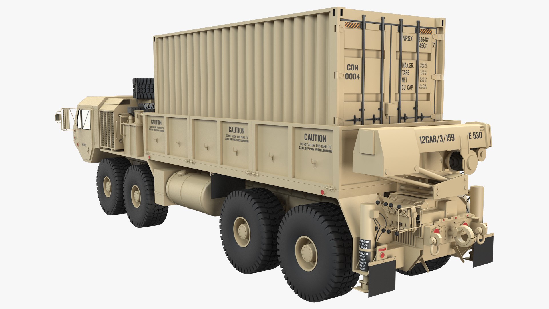 3D HEMTT Heavy Mobility Tactical Cargo Truck With Container ...