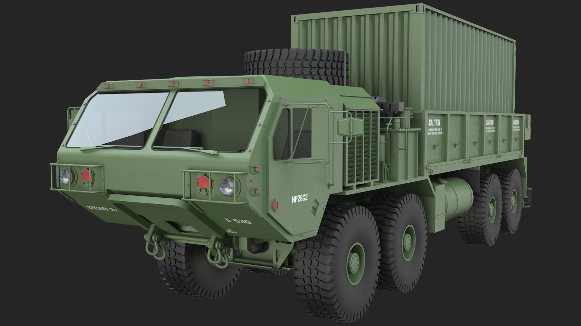 HEMTT Heavy Mobility Tactical Cargo Truck With Container3D模型 ...