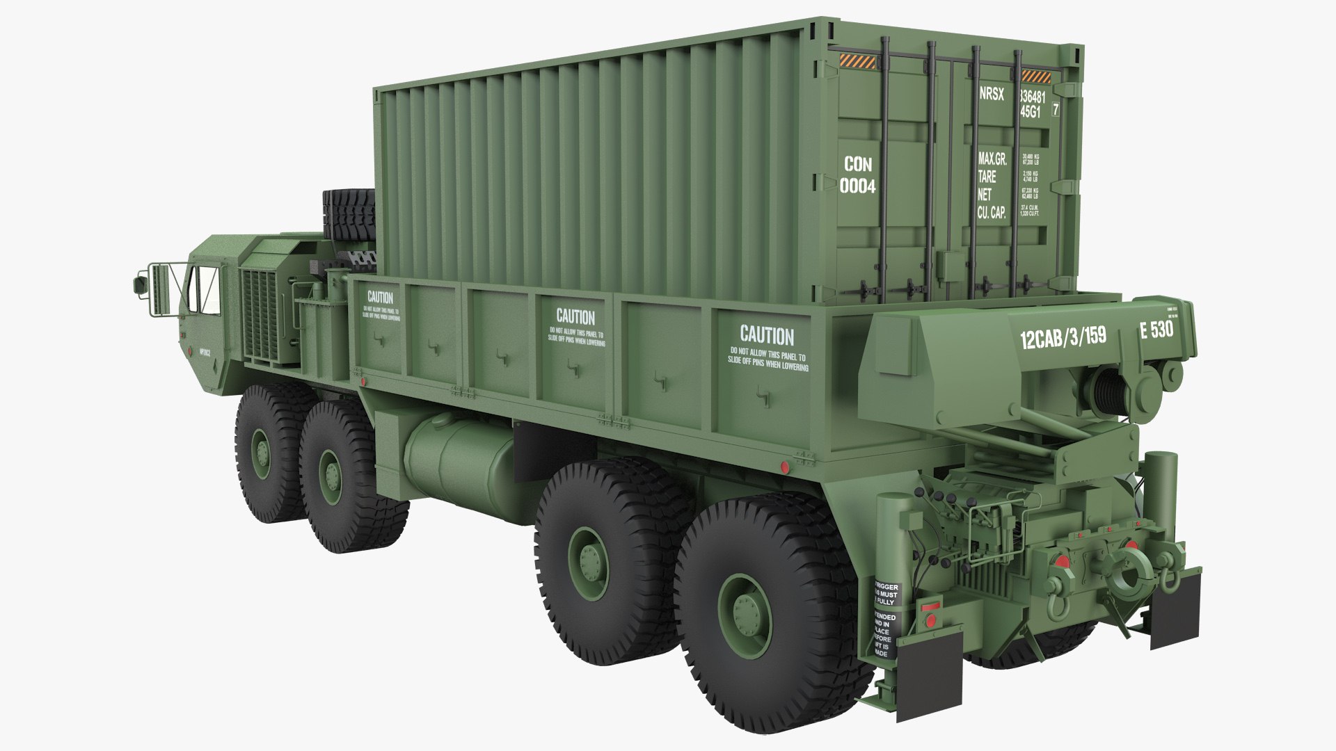 3D HEMTT Heavy Mobility Tactical Cargo Truck With Container ...