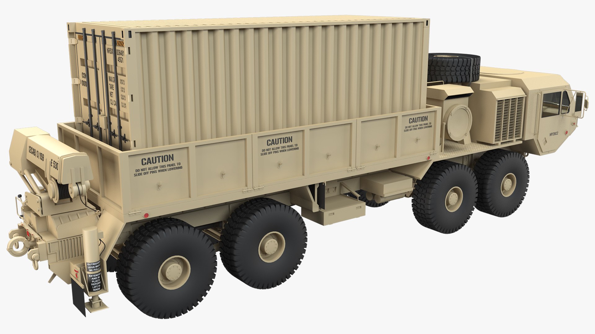 3D HEMTT Heavy Mobility Tactical Cargo Truck With Container ...