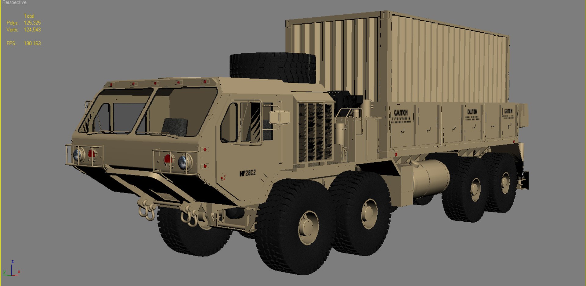 3D HEMTT Heavy Mobility Tactical Cargo Truck With Container ...