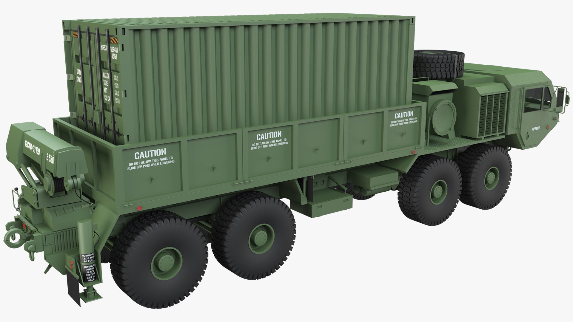 3D HEMTT Heavy Mobility Tactical Cargo Truck With Container ...