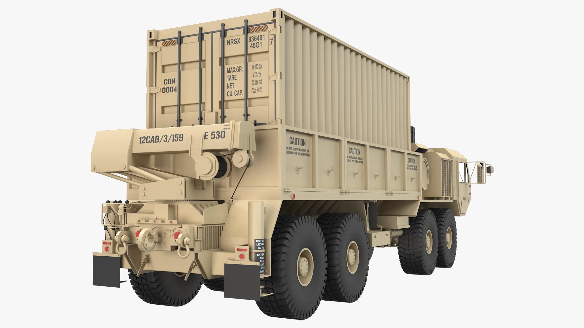 3D HEMTT Heavy Mobility Tactical Cargo Truck With Container ...