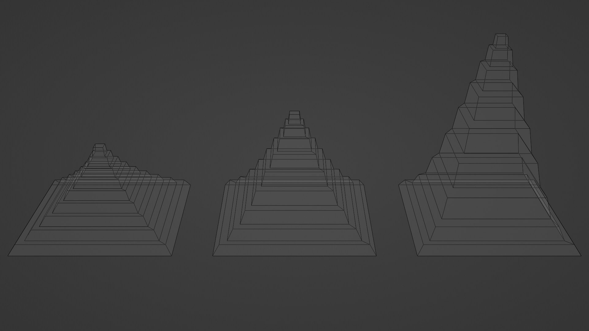 3D Curved Staired Pyramid 3 Shapes Model - TurboSquid 2036088