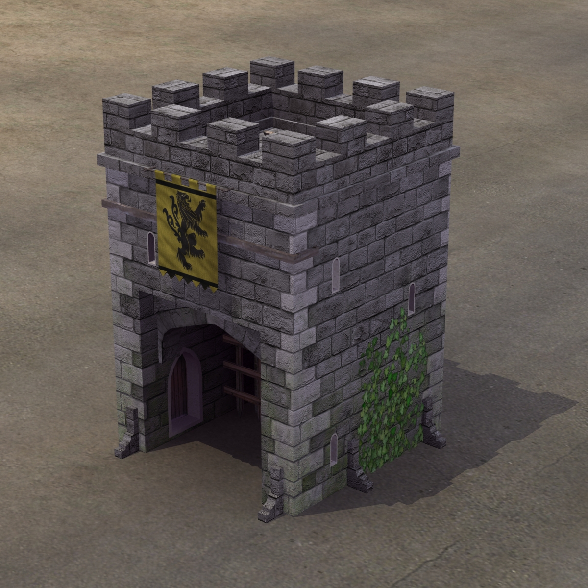 3d medieval castle gatehouse model