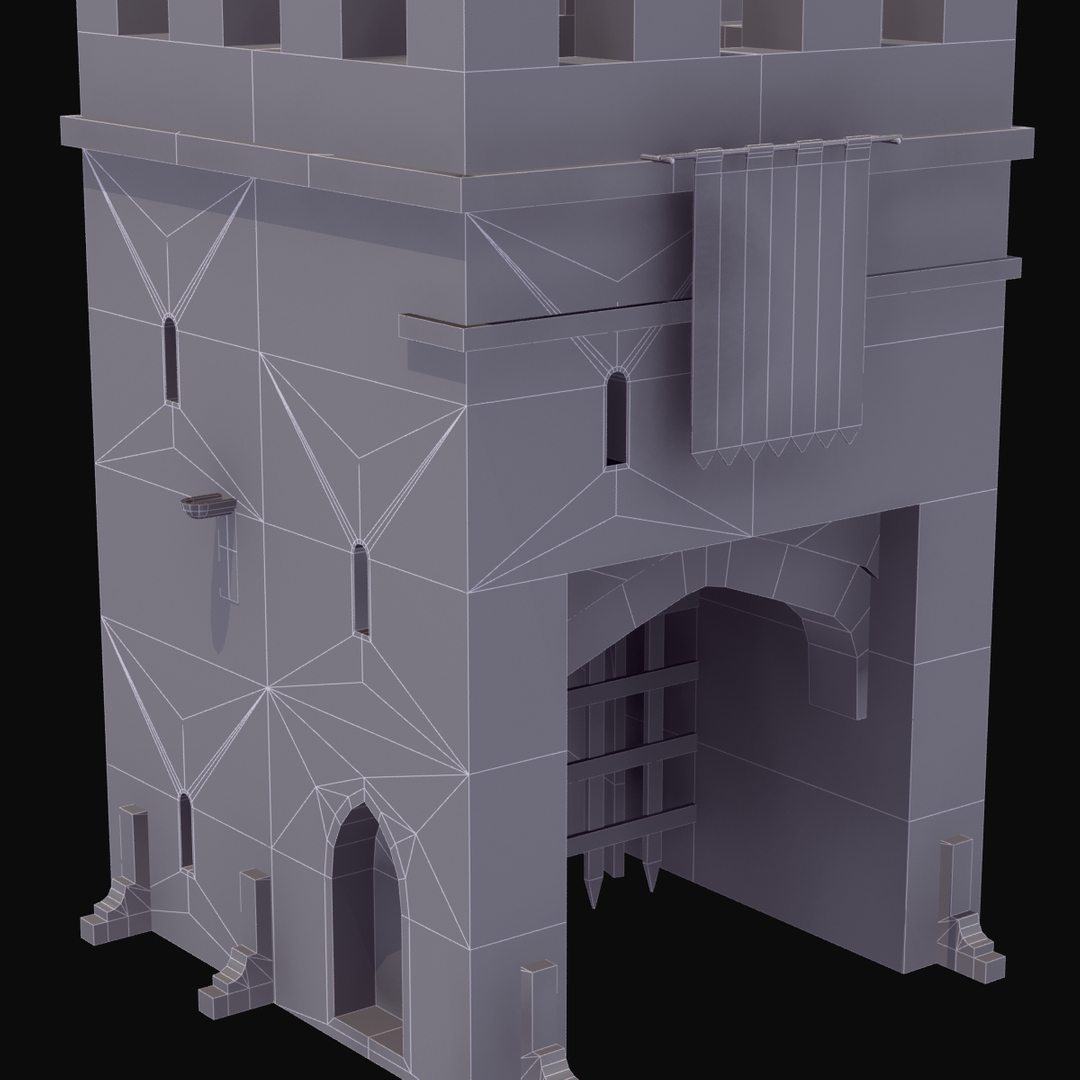 3d medieval castle gatehouse model