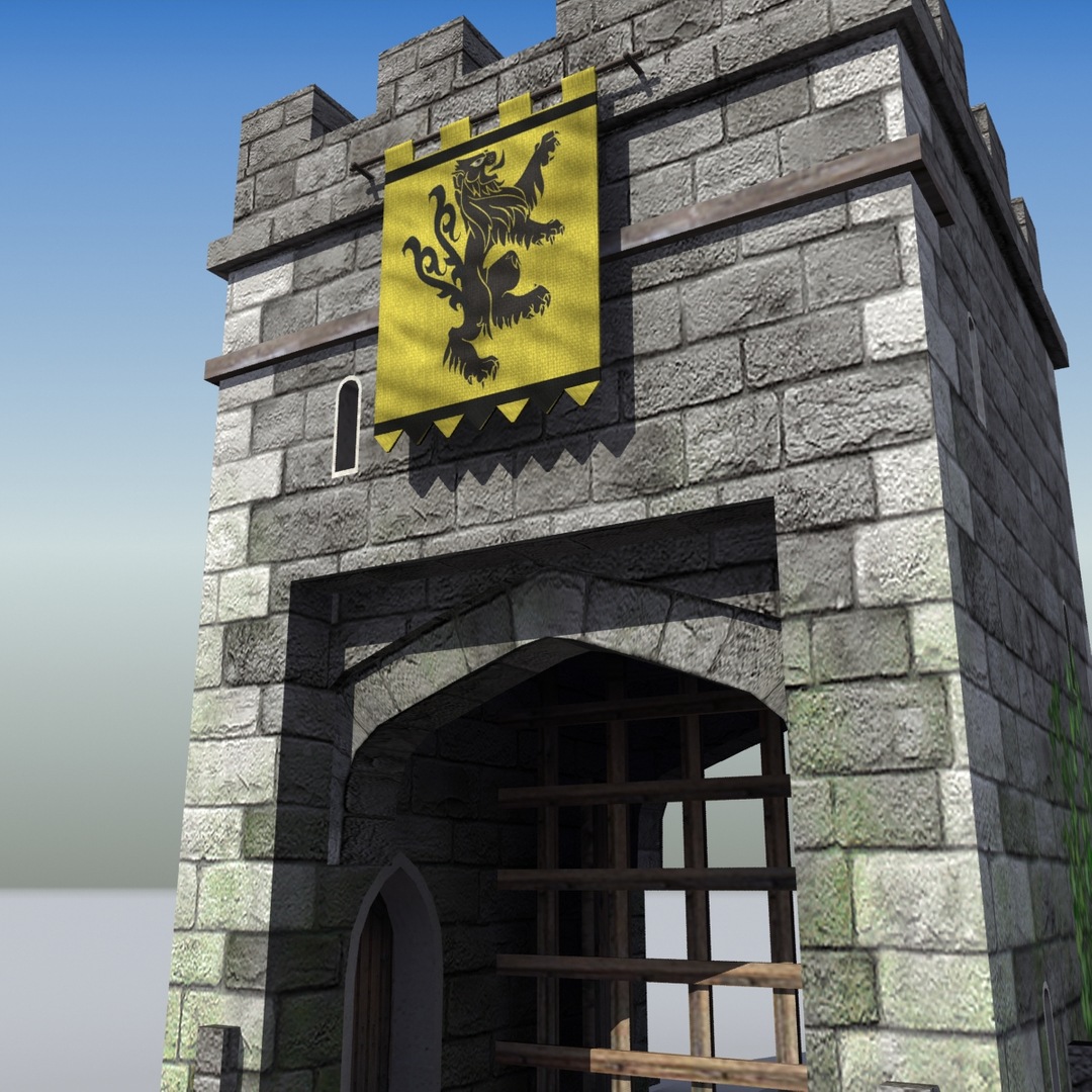 3d medieval castle gatehouse model