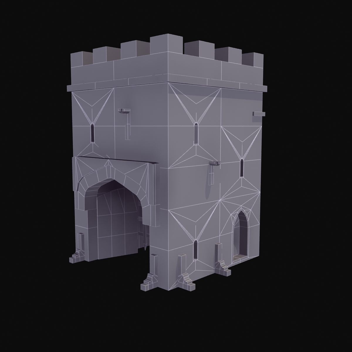 3d medieval castle gatehouse model