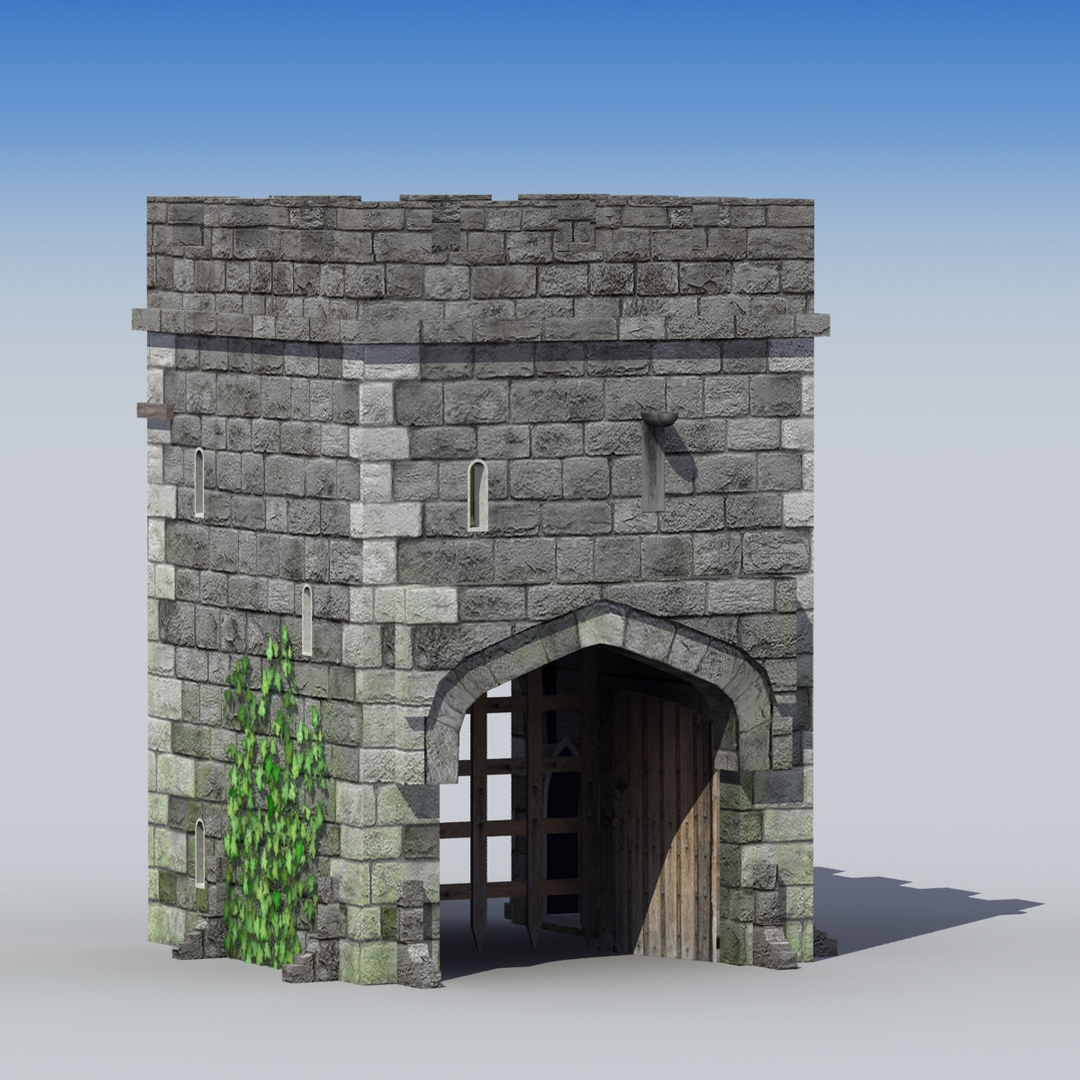 3d medieval castle gatehouse model