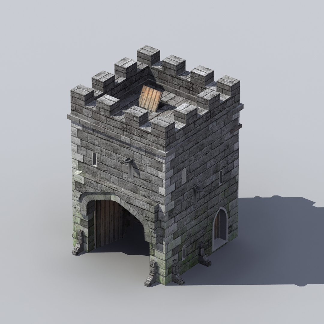 3d medieval castle gatehouse model