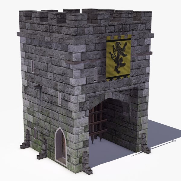 3d medieval castle gatehouse model