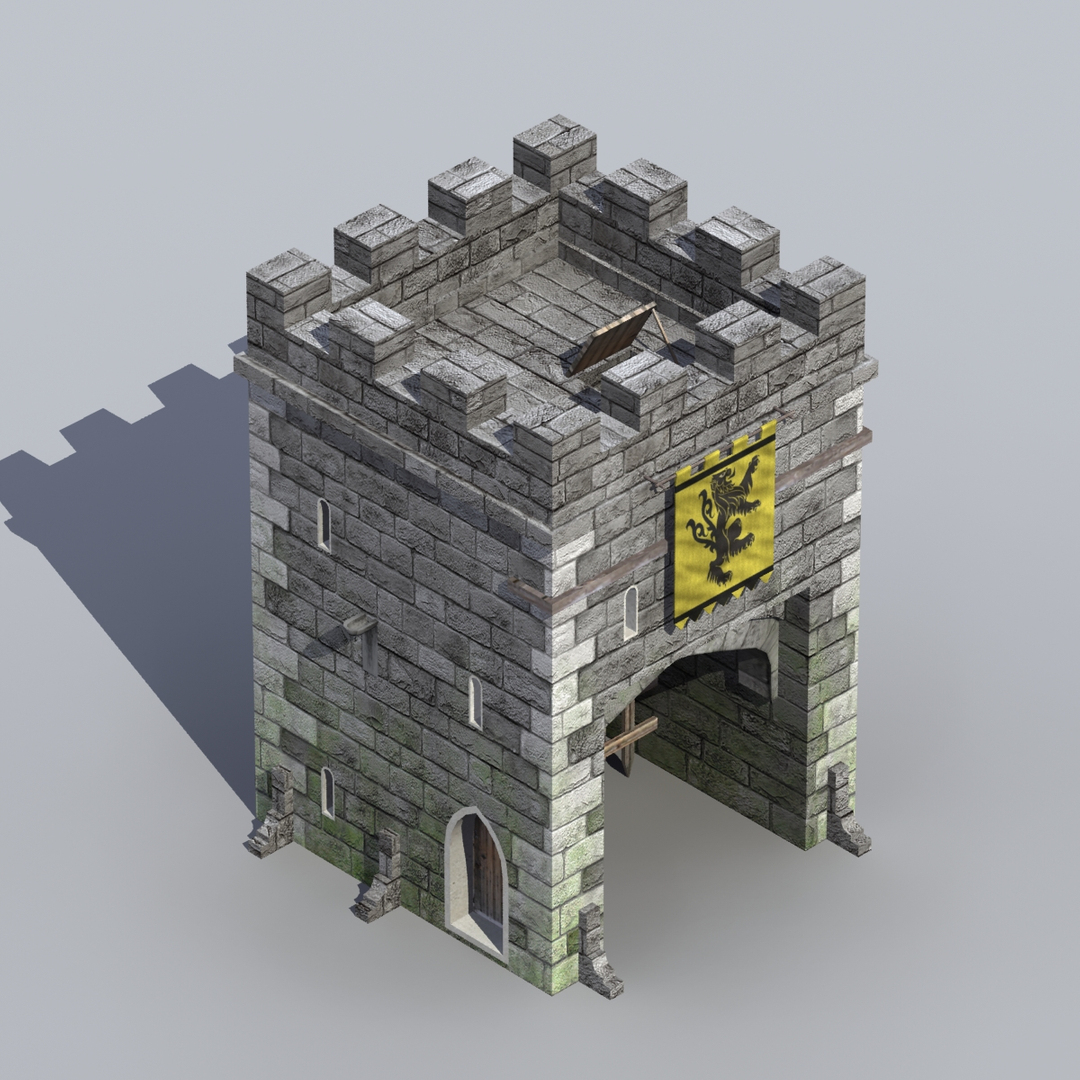 3d medieval castle gatehouse model