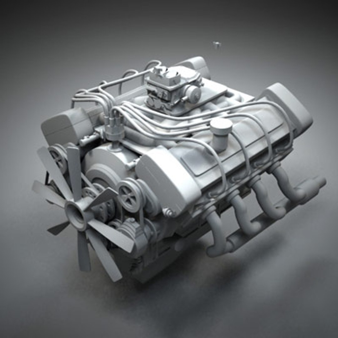3d Model Engine V8 Classic