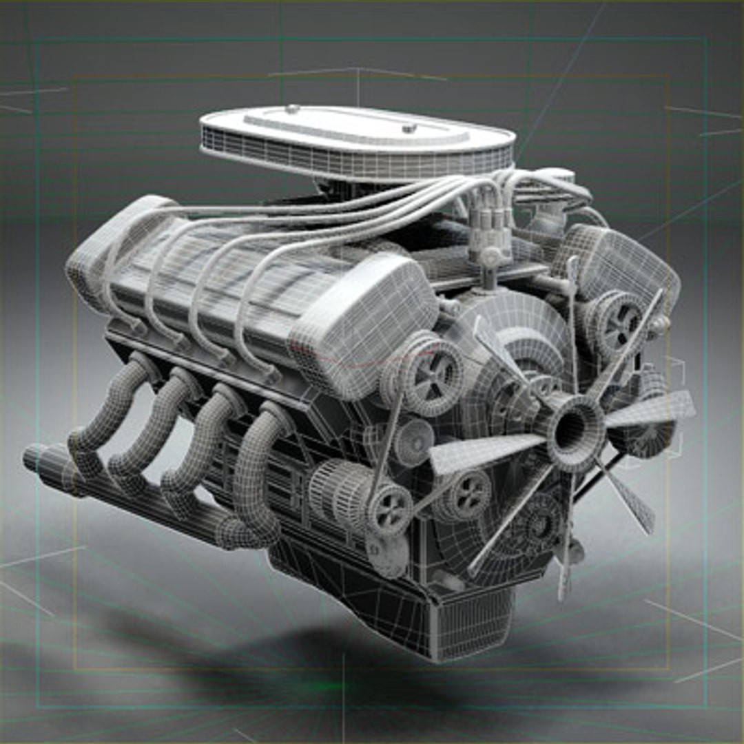 3d Model Engine V8 Classic