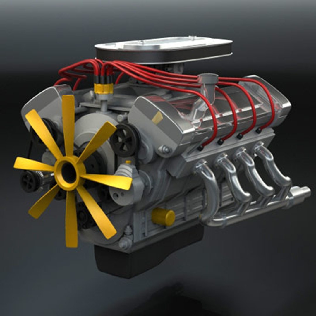 3d Model Engine V8 Classic