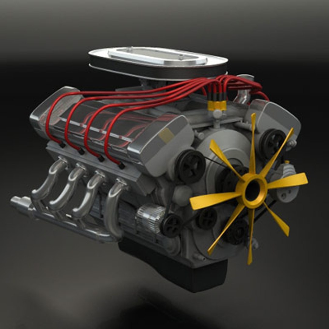 3d Model Engine V8 Classic
